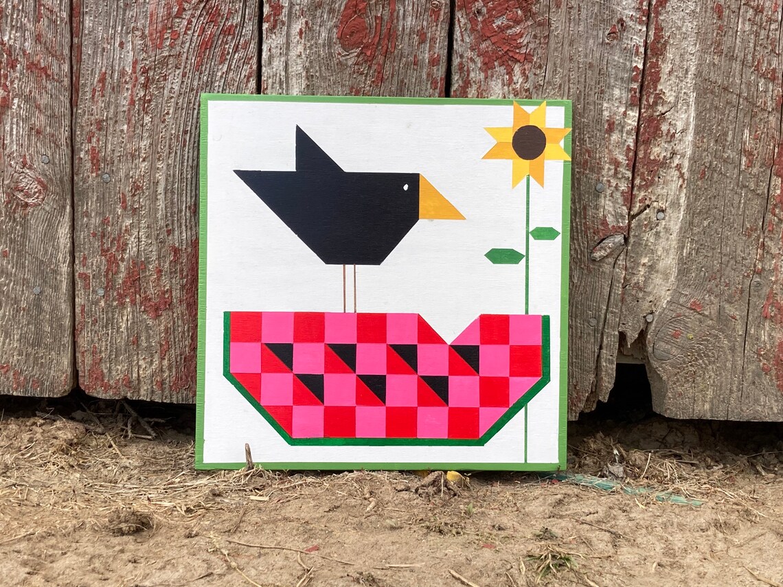Barn Quilt Crow Barn Quilt Wall Decor Barn Quilts - Etsy