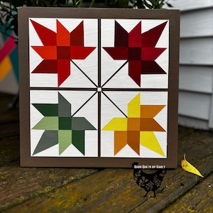 Barn Quilt, Maple Leaf Barn Quilt, Wall Hanging, Handmade, Customizable, Barn Quilt Outdoor ...