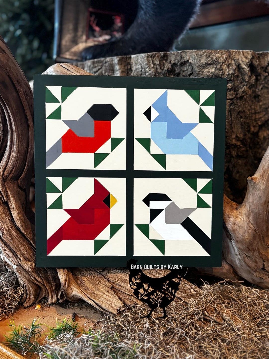 Bird Barn Quilt: Oriole, Cardinal, Blue Jay Wall Art - Etsy