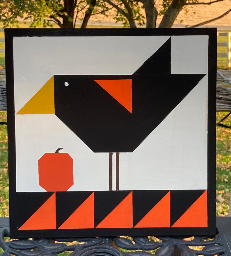 Crow Barn Quilt: Halloween Outdoor Wall Art - Etsy