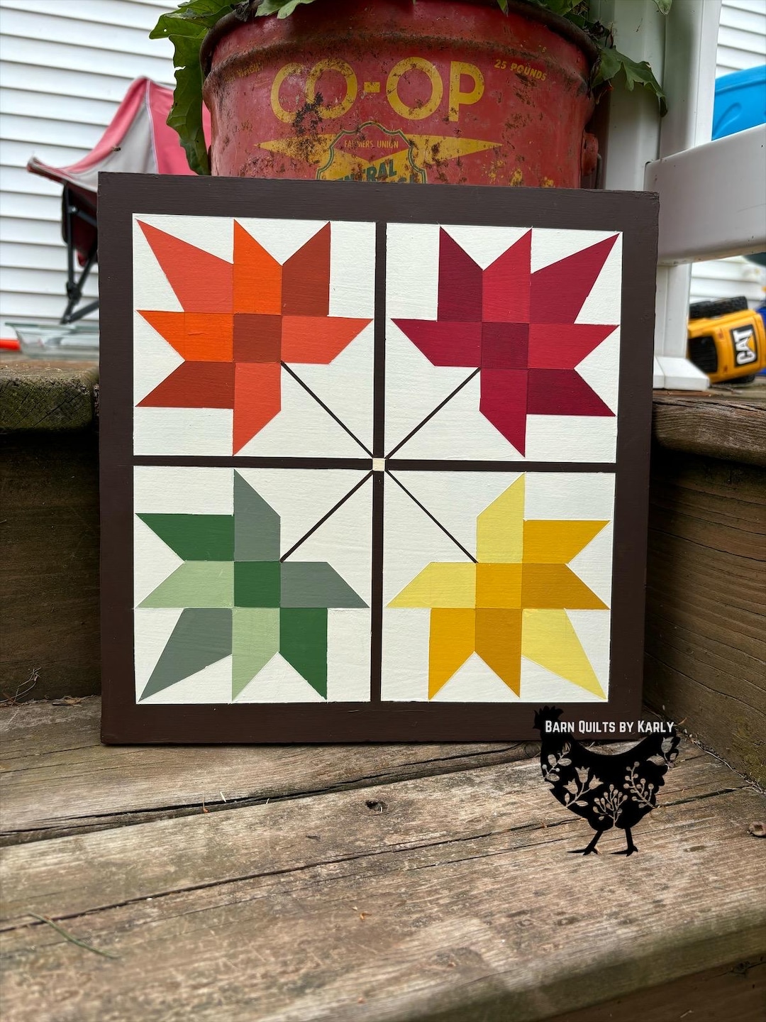 Barn Quilt, Maple Leaf Barn Quilt, Wall Hanging, Handmade, Customizable, Barn Quilt Outdoor ...