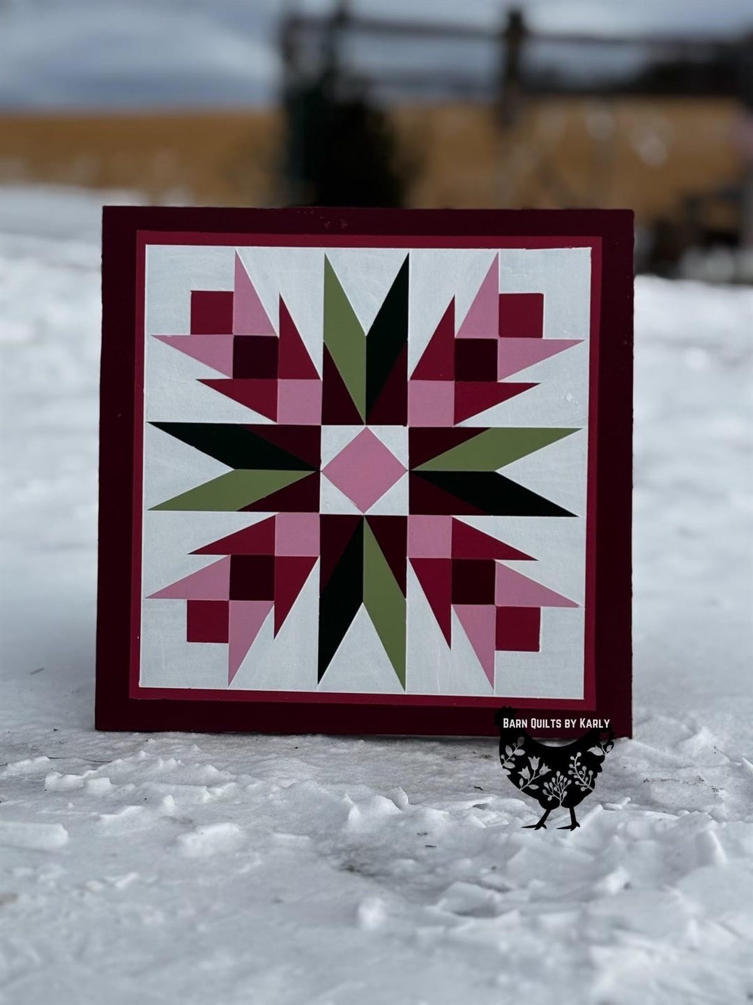 Barn Quilt, Thistle Rose Barn Quilt, Wall Decor Barn Quilts, Autumn ...