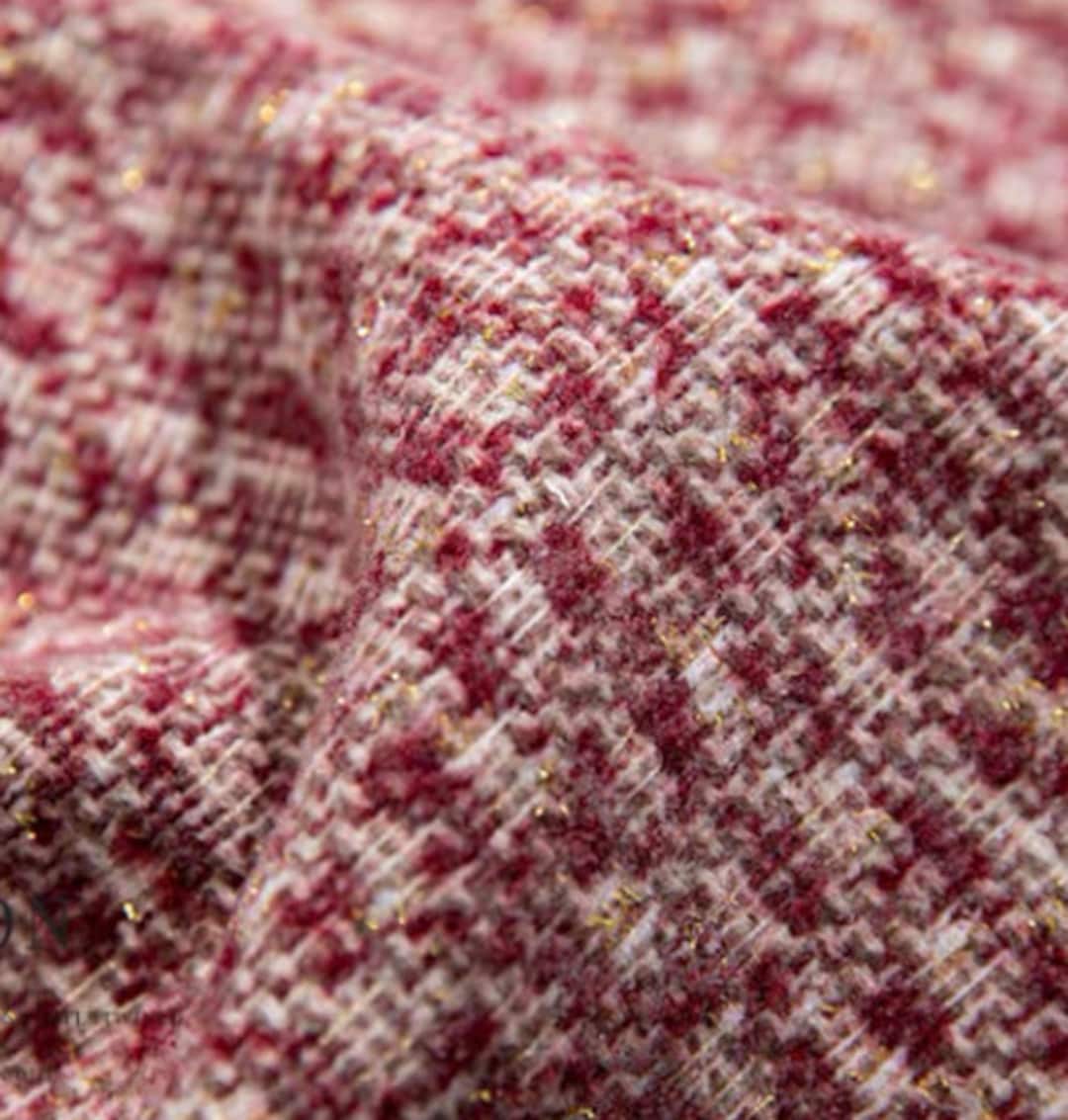 Luxury Red Tweed,wool Polyester Fabric DIY, Coat Jacket Suit Making - Etsy