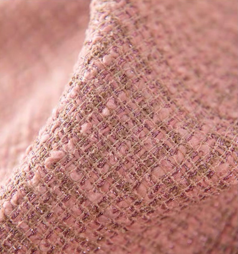 Luxury Pink Tweed,wool Polyester Fabric DIY, Coat Jacket Suit Making - Etsy