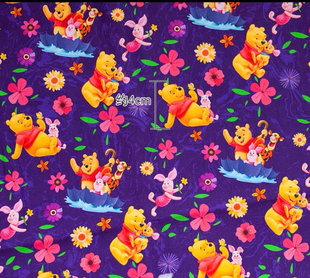Cute Cartoon Winnie , Cotton Fabric DIY - Etsy