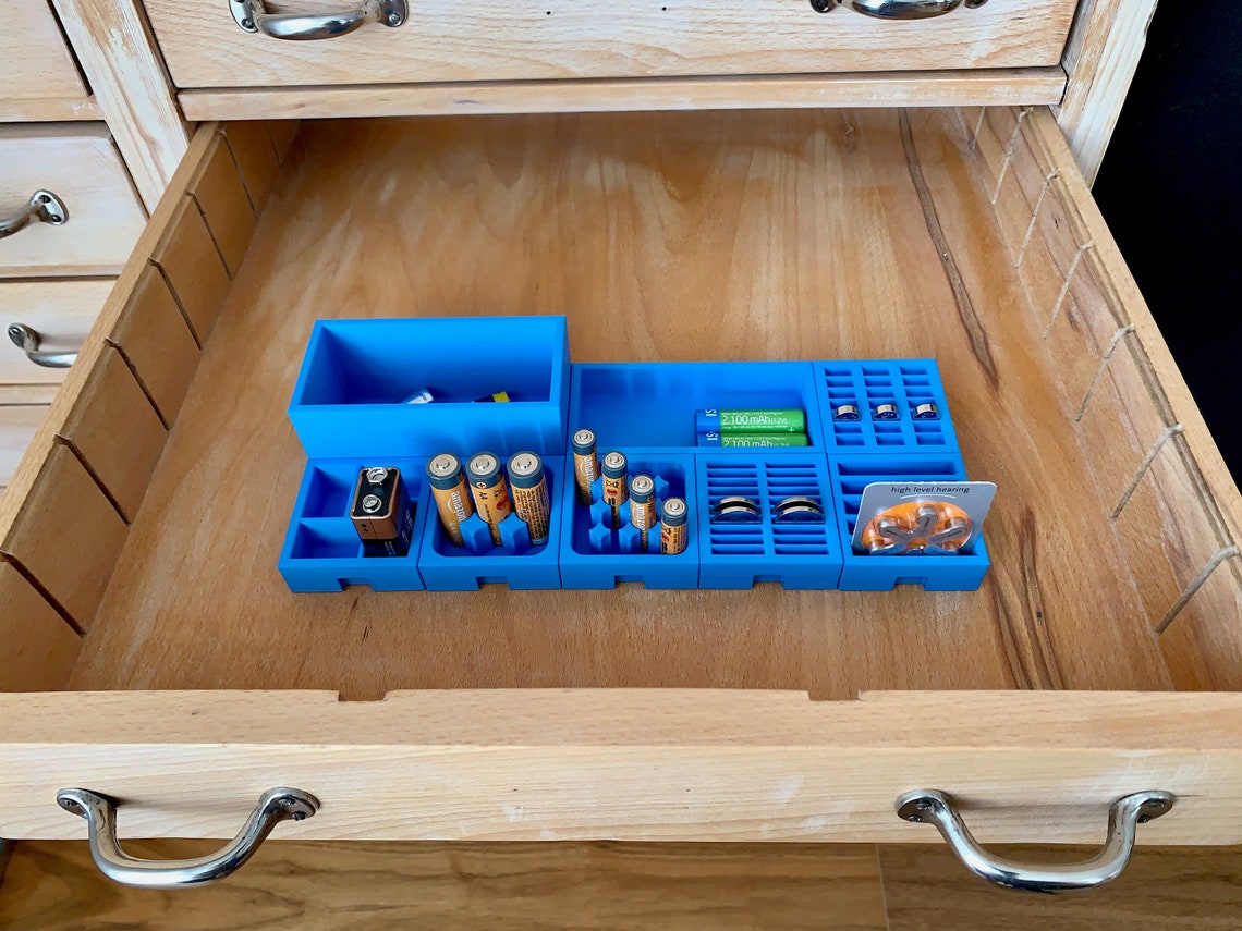 Battery 9V Block Storage - Drawer Organizer - Combinable With Other ...