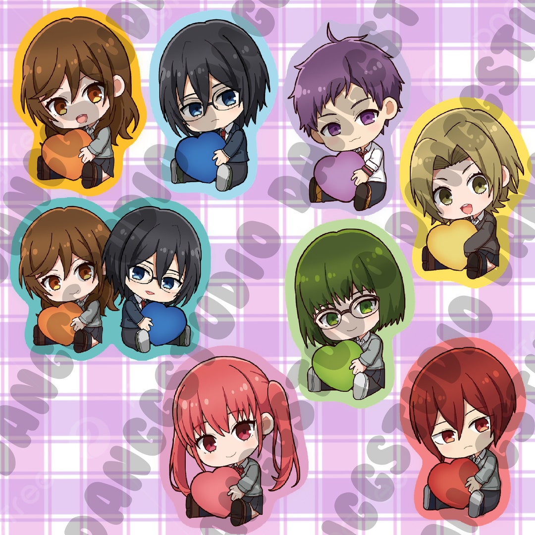 High School Romance Anime Chibi Hug Die-cut Sticker Anime Sticker ...