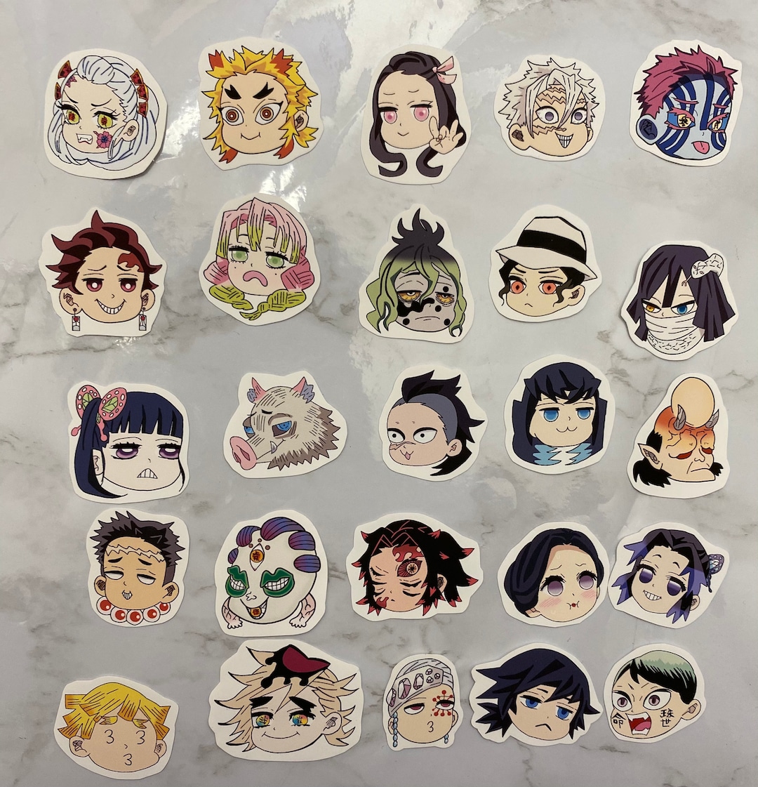 Demon Anime Mini Chibi Head Sticker Pack | Anime Sticker | Weatherproof ...