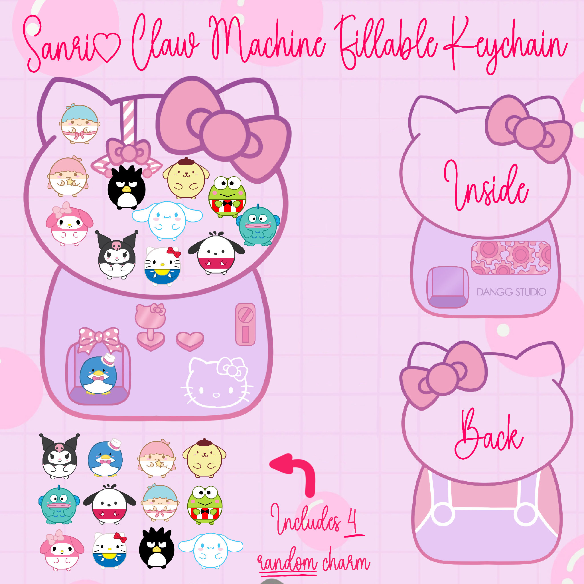 Kawaii Arcade Claw Machine Openable Fillable Swappable 3.5" Double ...