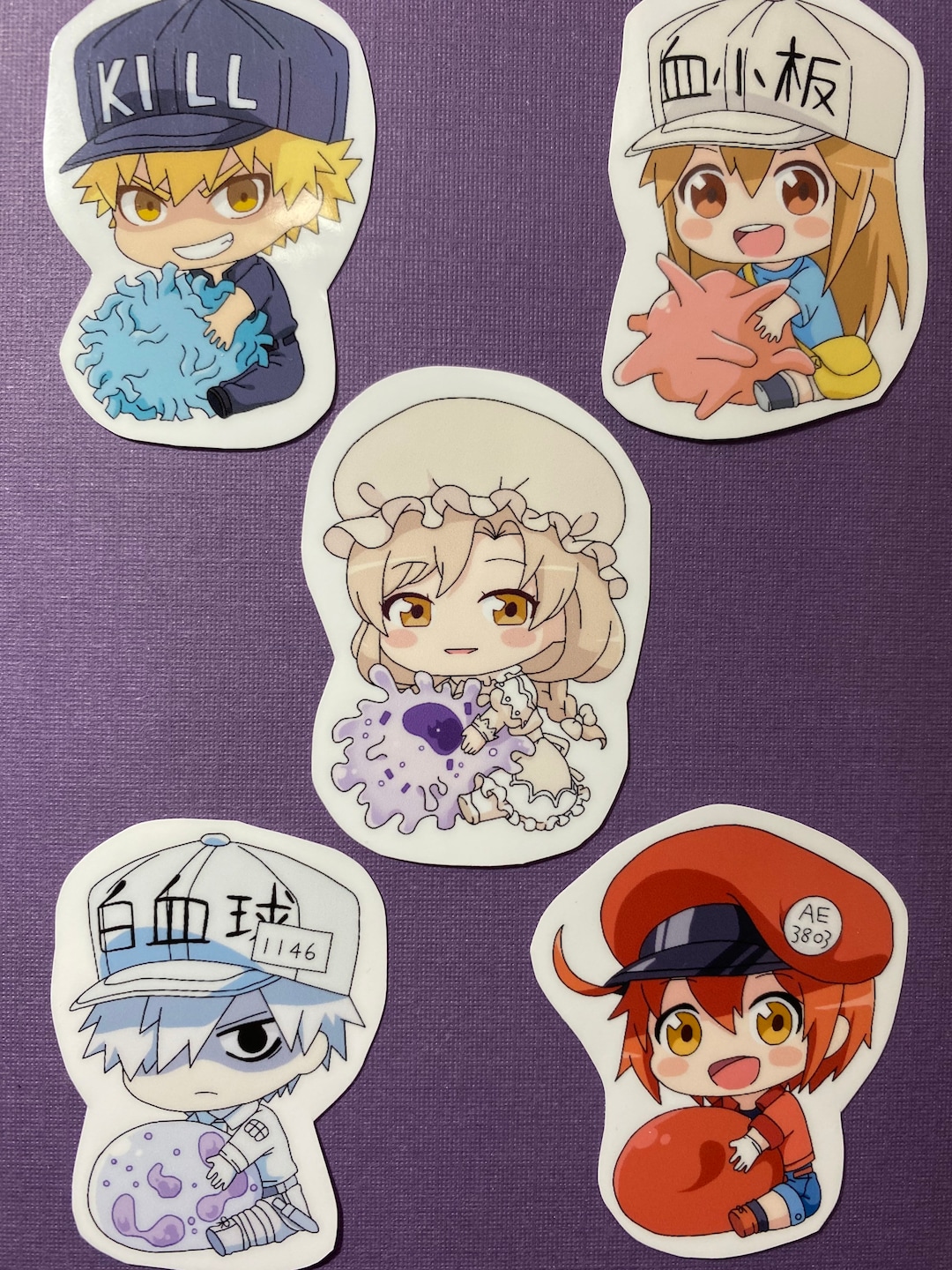 Cells Anime Die-cut Sticker Pack | Anime Sticker | Weatherproof Matte ...