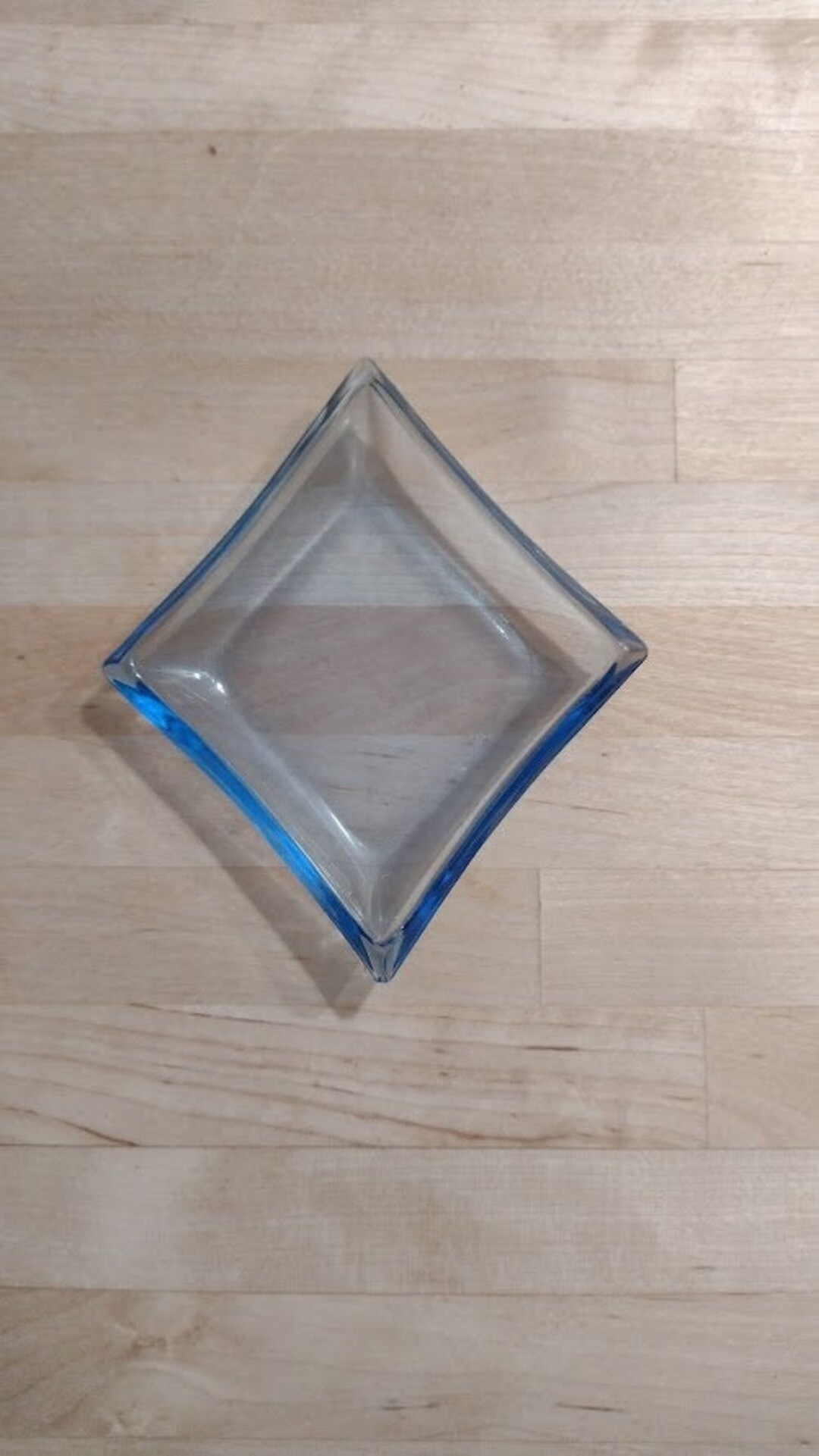 Vintage Diamond Shaped Glass Pin Dish - Etsy
