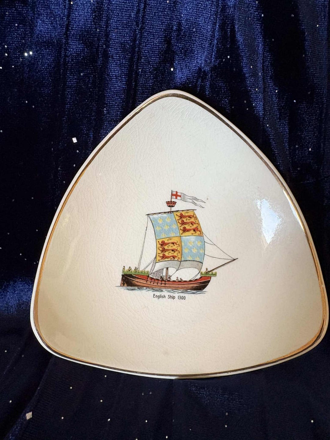 Vintage Sandland Ware Ring or Trinket Dish in Triangular Shape - Etsy