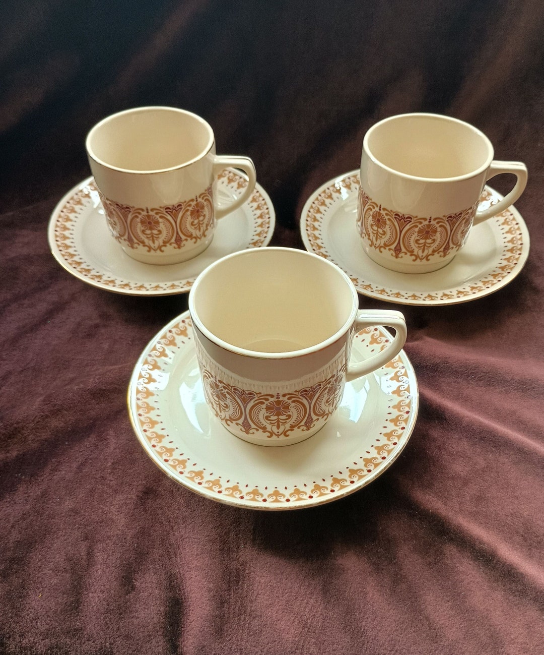 Vintage Set of 3 Kun-lun Tea or Coffee Cups and Saucers - Etsy