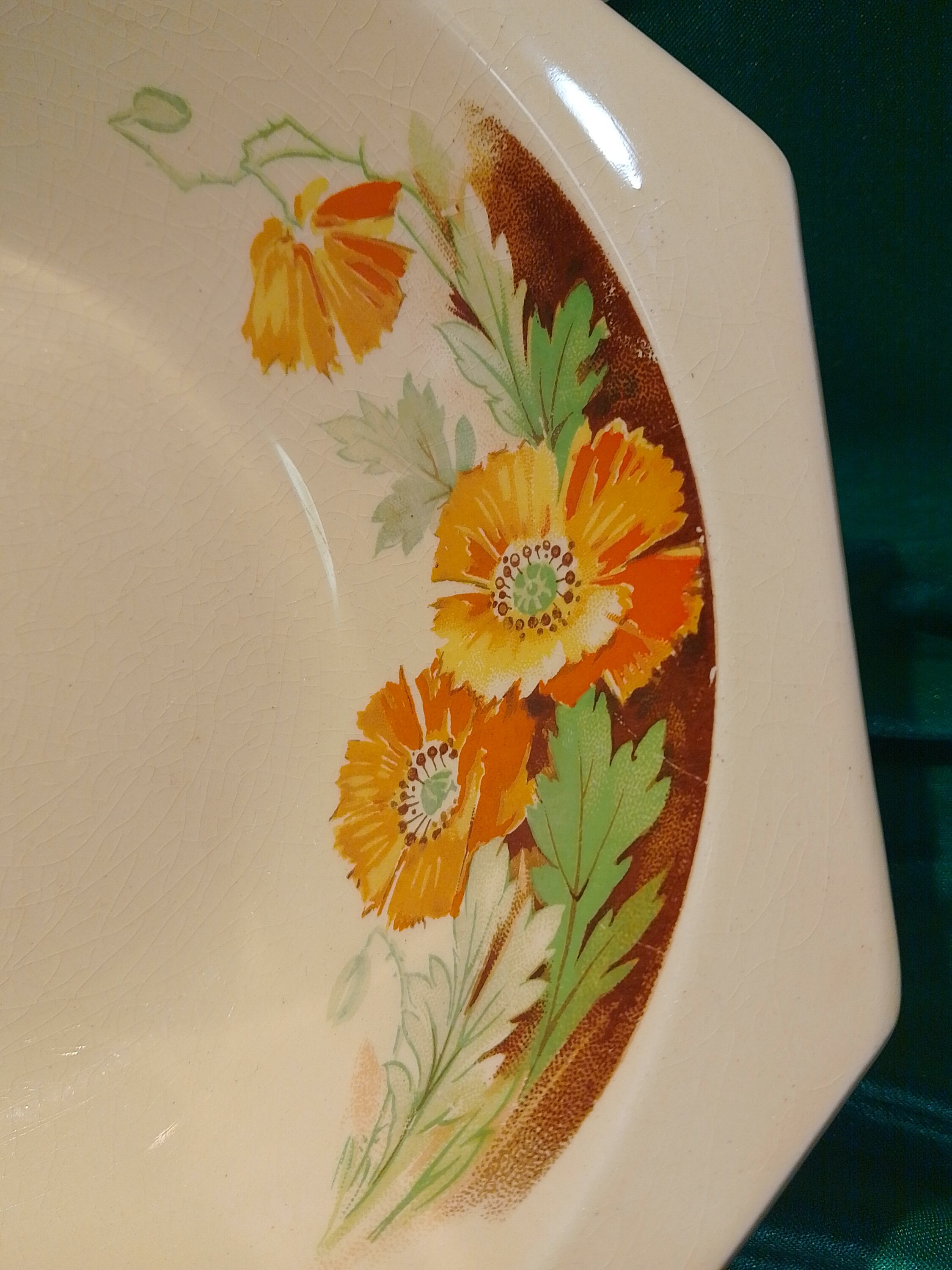 Royal Staffordshire Pottery AJ Wilkinson Honeyglaze Octagonal Bowl - Etsy