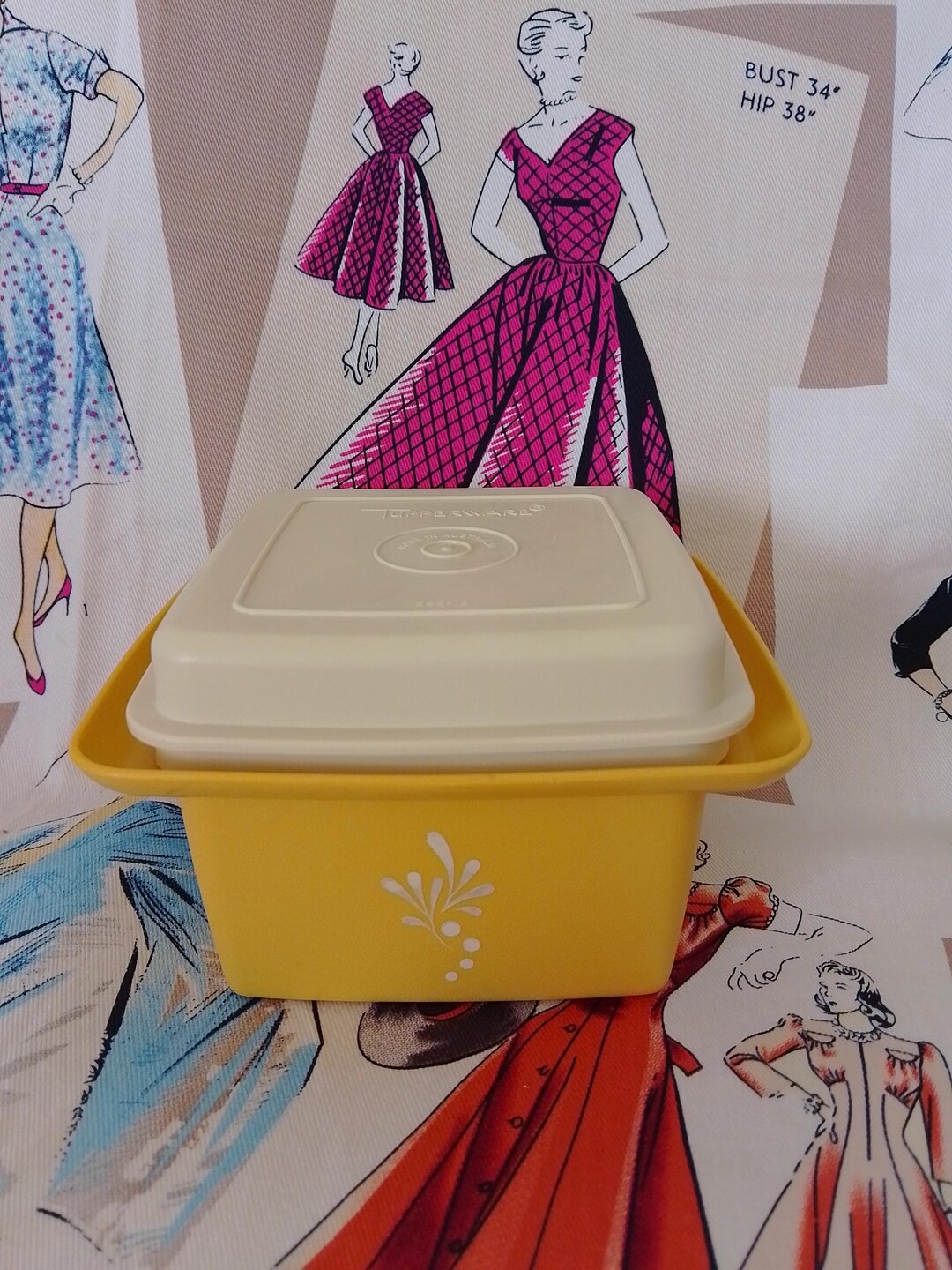 Vintage Tupperware Square Butter Container 861-10 in Custard Yellow ...