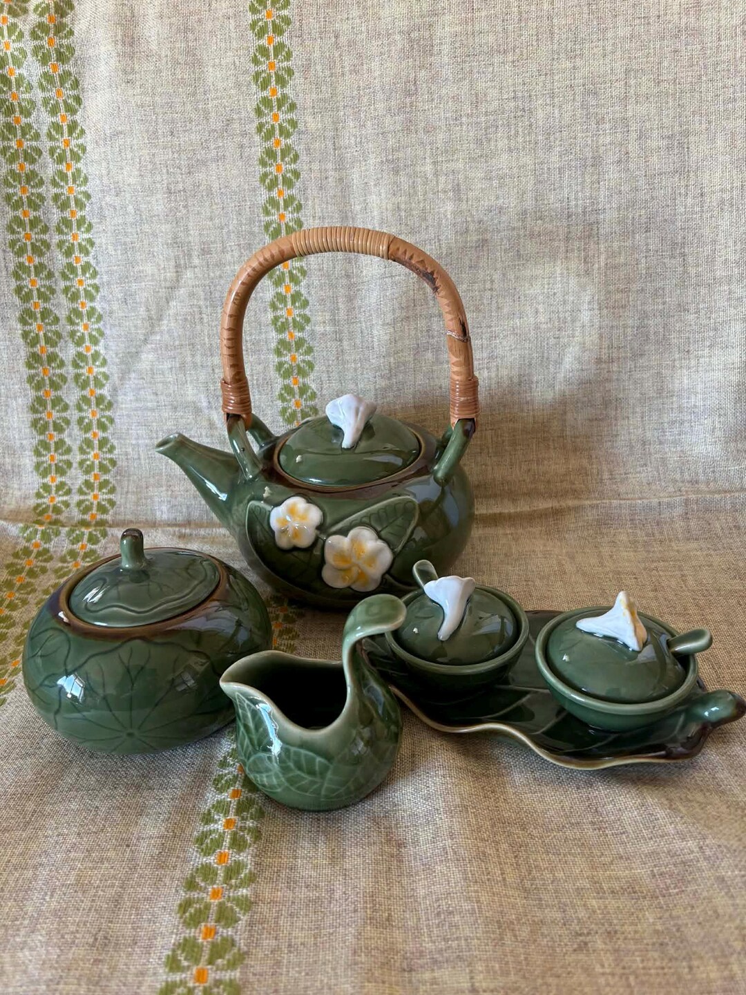 Balinese Celadon Tea Set by Nyoman Suarmini Forest Frangipani or Sweet ...