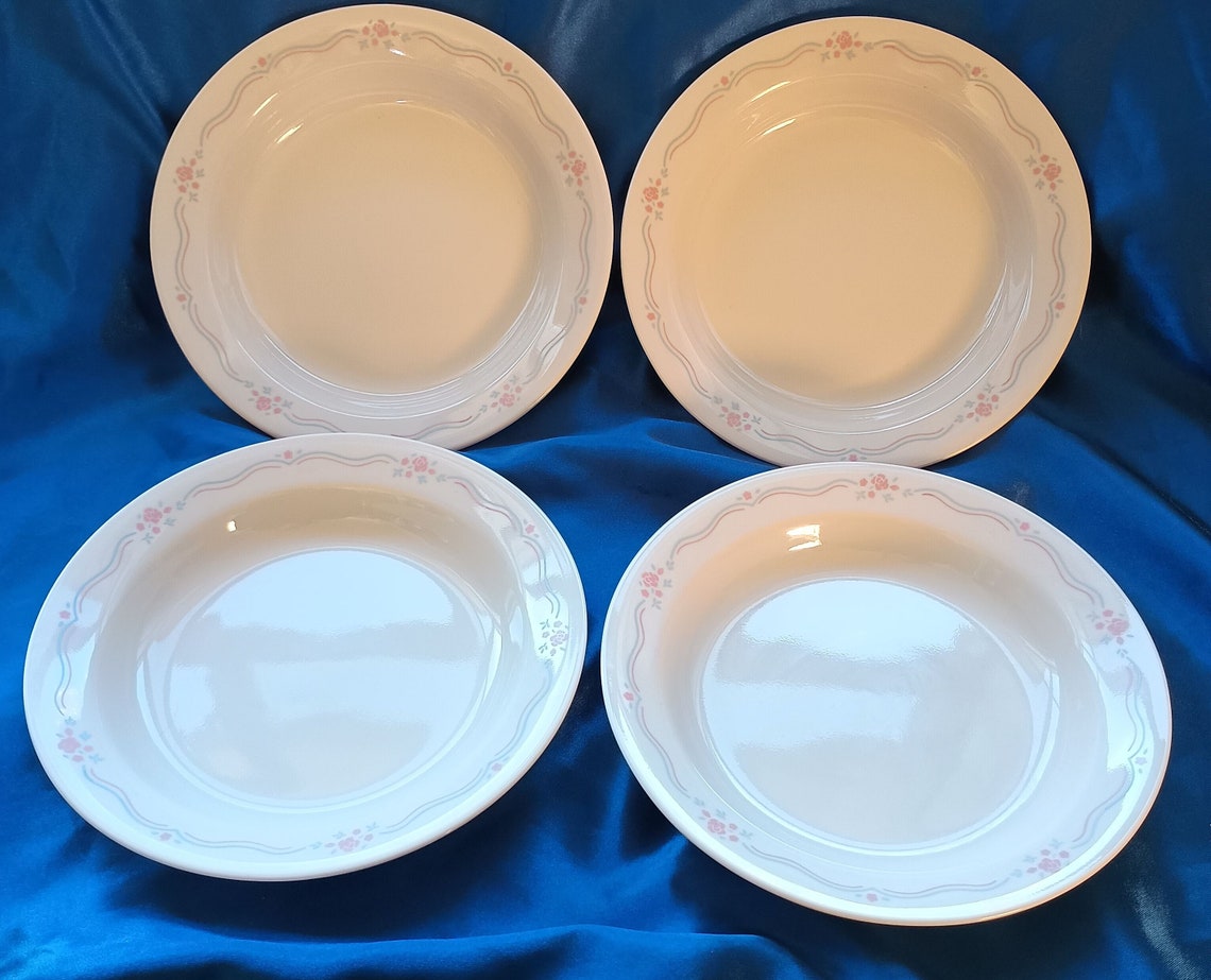 Rare Corelle English Breakfast Flat Rimmed Soup Bowls X 4 - Etsy