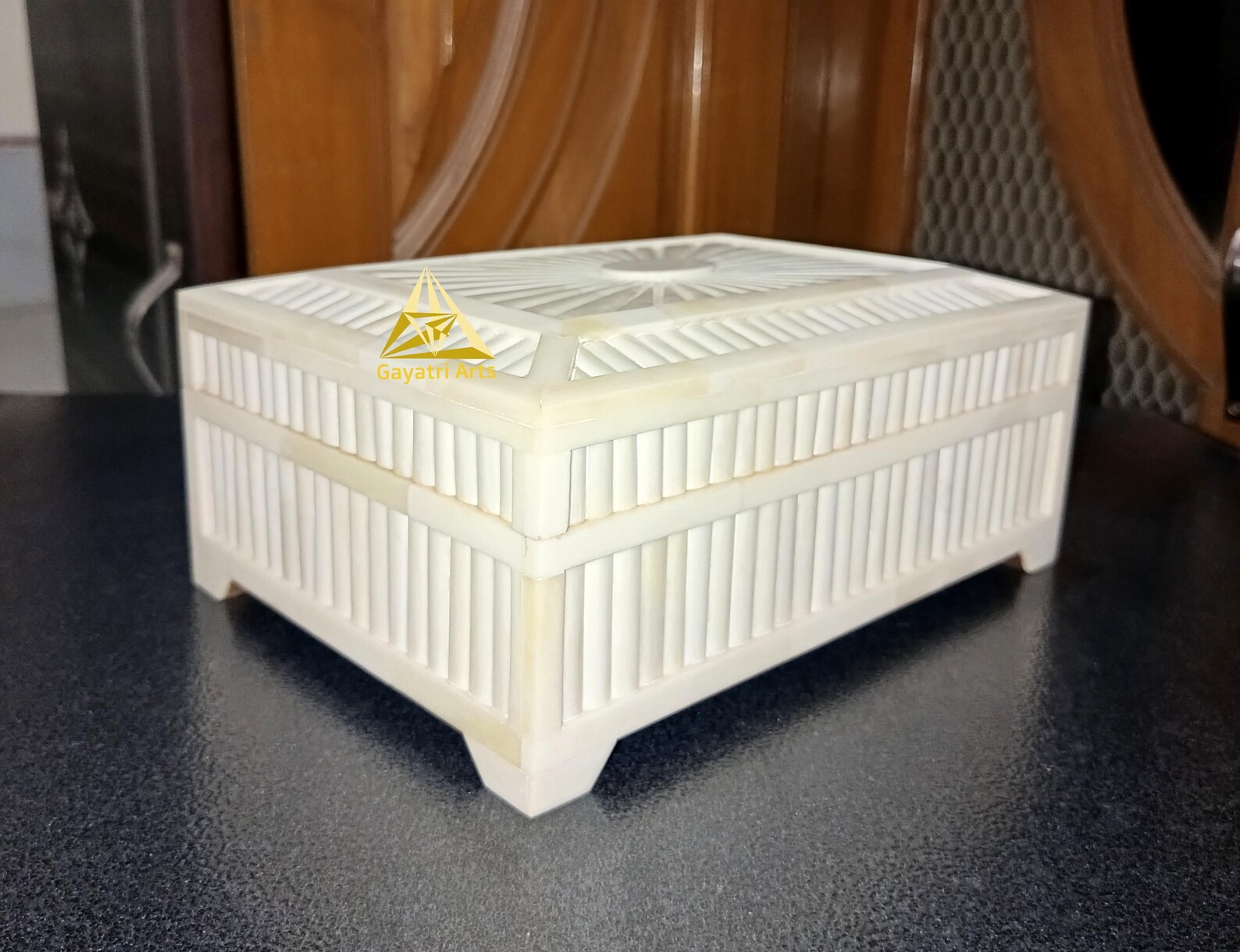Home Decor Bone Inlay Box | Hand Carved Bone Inlay Jewelry Box | Bone ...