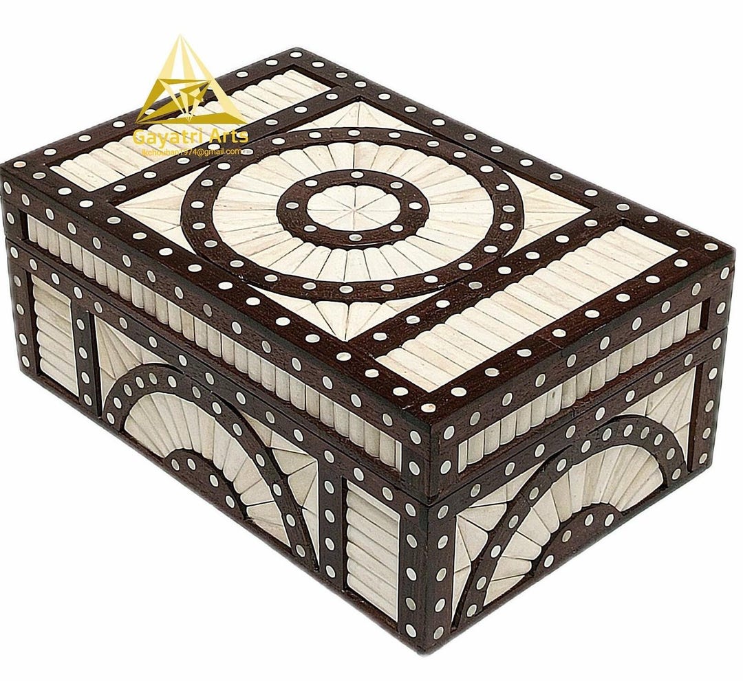 Hand Carved Inlay Storage Box: Antique Look, Royal Design - Etsy