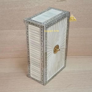 Hand Painted Bone Inlay Carving Design Box | Bone Inlay Hand Carved ...
