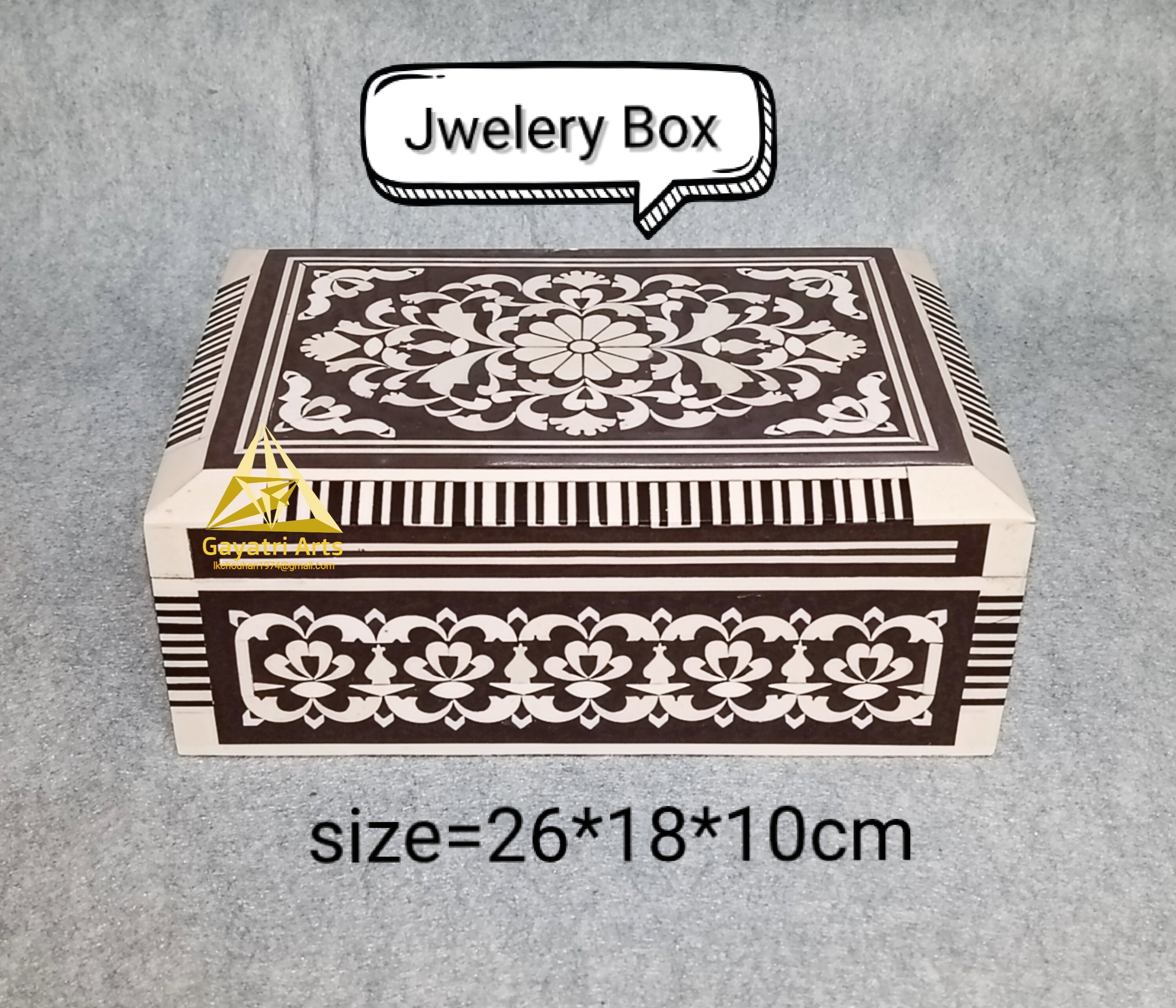 Jewelery Box Home Decor Box Keepsake Box Flowers Leaf Design Box Wood ...