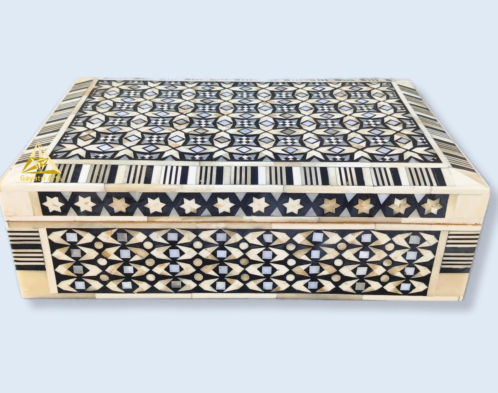 Home Decor Bone Inlay Box | Bone and Mother of Pearl Inlay Jewelry Box ...