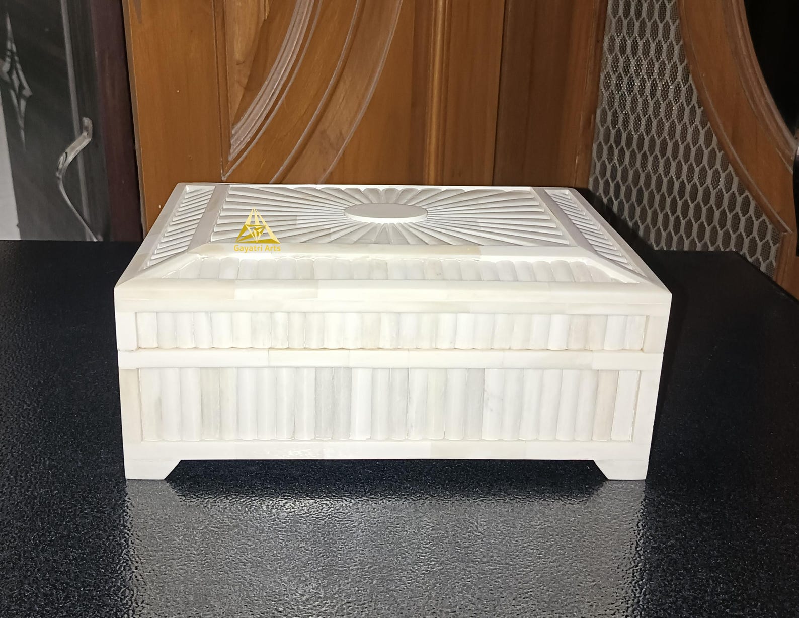 Home Decor Bone Inlay Box | Hand Carved Bone Inlay Jewelry Box | Bone ...
