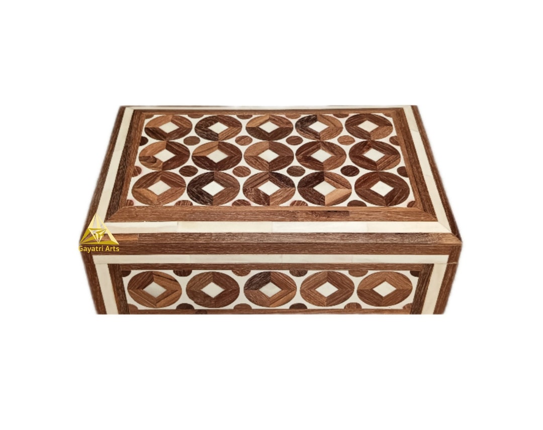 Home Decorative Bone Inlay Box Teak Wood Bone Inlay Box - Etsy
