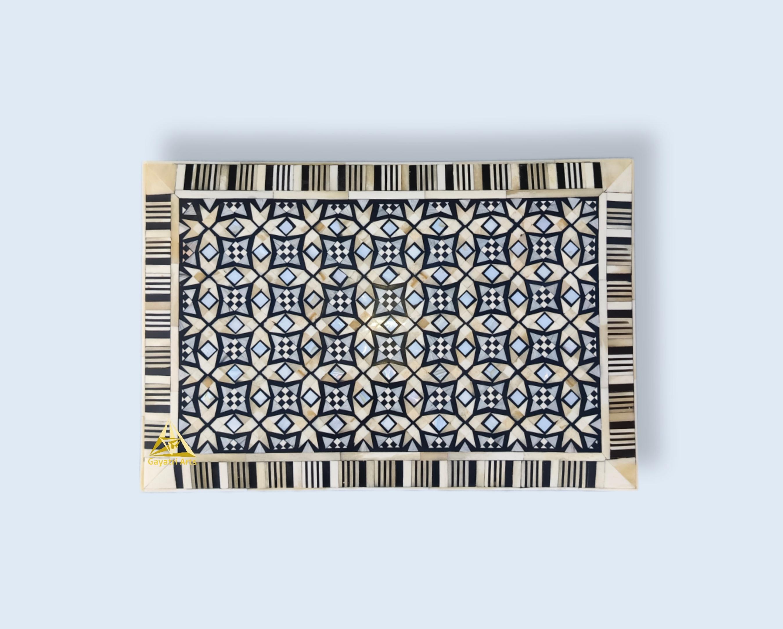 Home Decor Bone Inlay Box | Bone and Mother of Pearl Inlay Jewelry Box ...