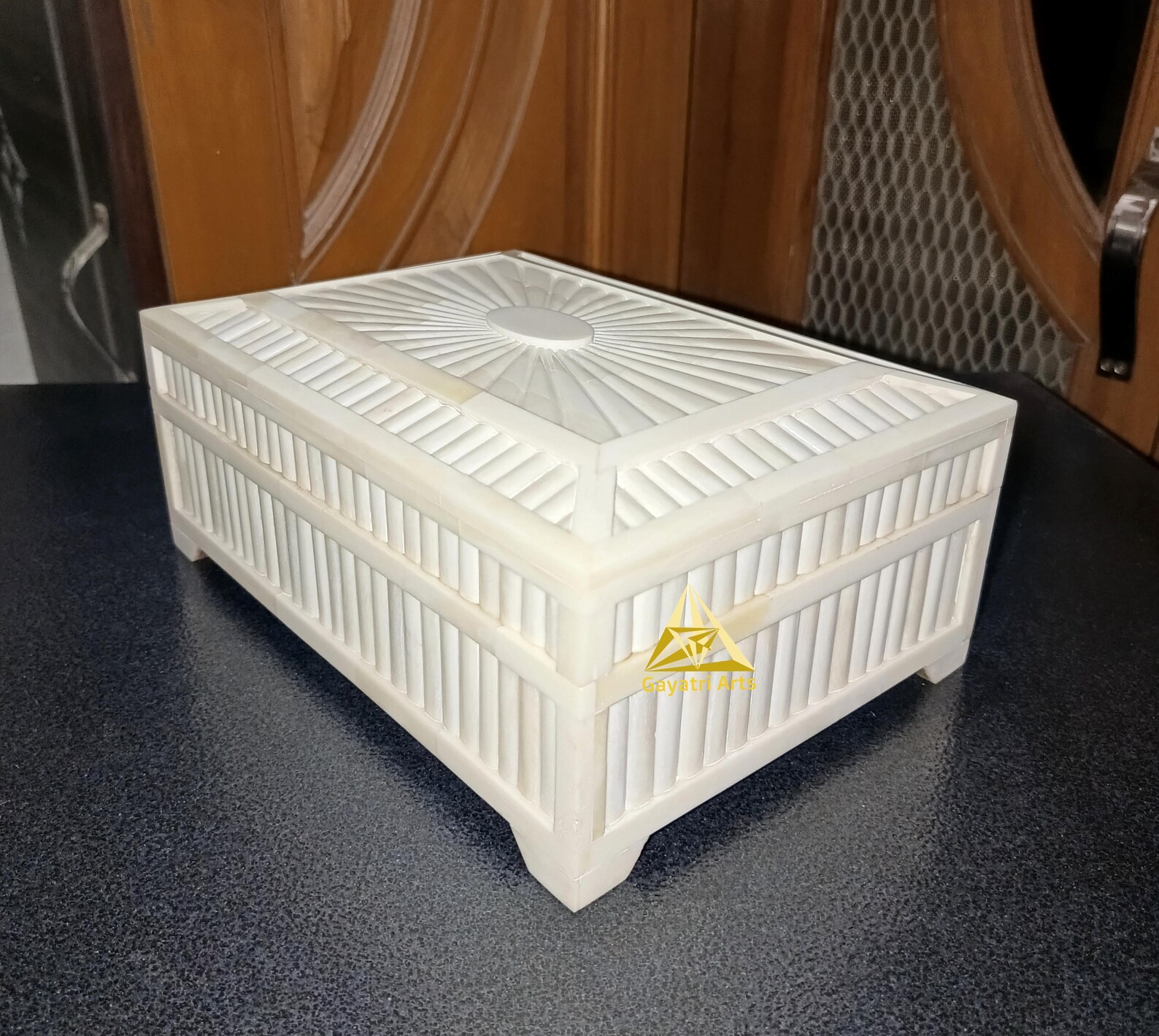 Home Decor Bone Inlay Box | Hand Carved Bone Inlay Jewelry Box | Bone ...