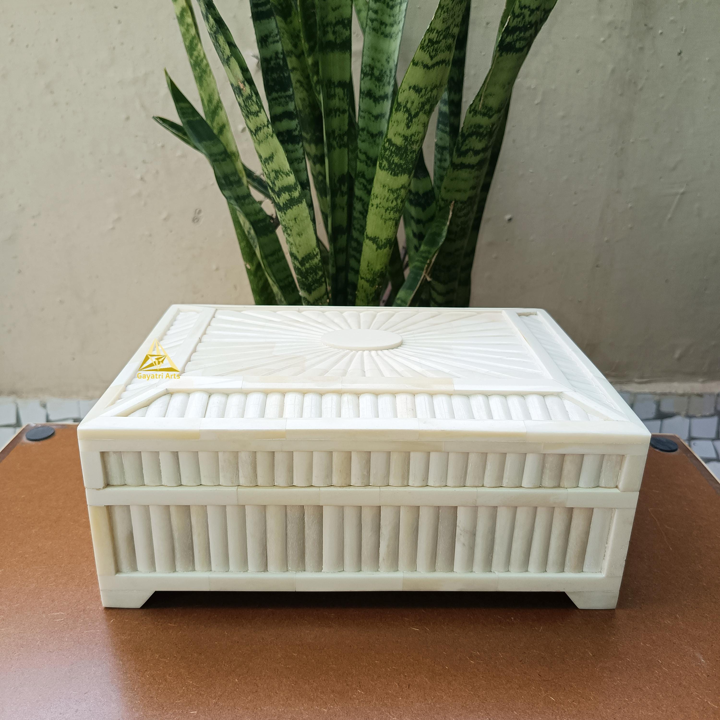 Home Decor Bone Inlay Box | Hand Carved Bone Inlay Jewelry Box | Bone ...