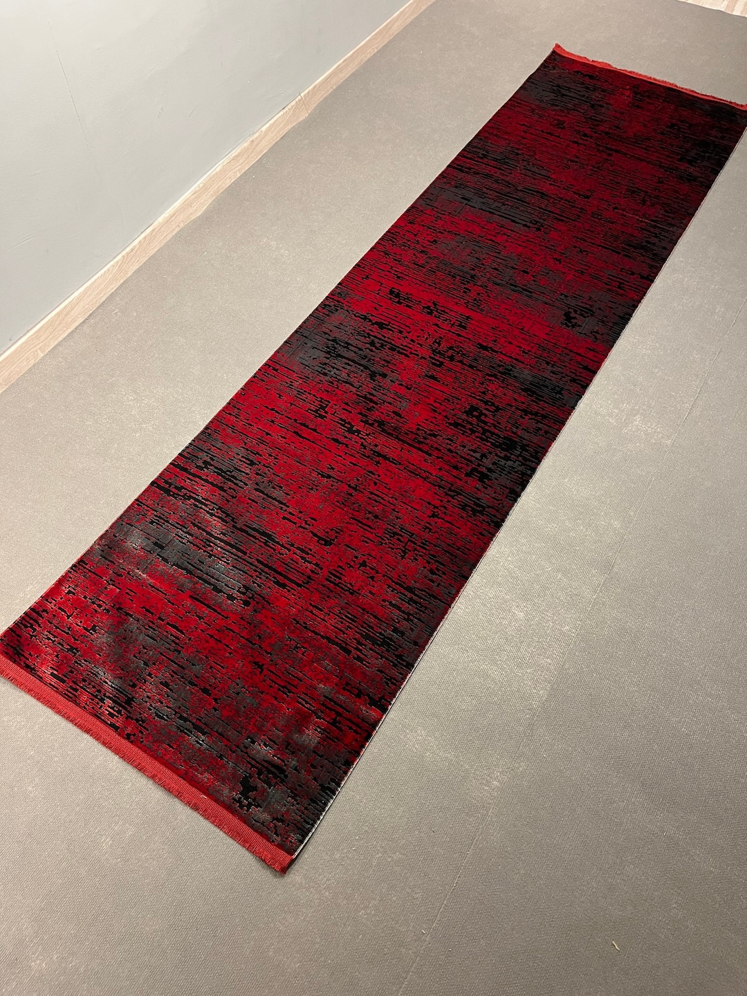 3x10 Red Washable Runner Rug Super Fıne Red Runner Rug Red - Etsy