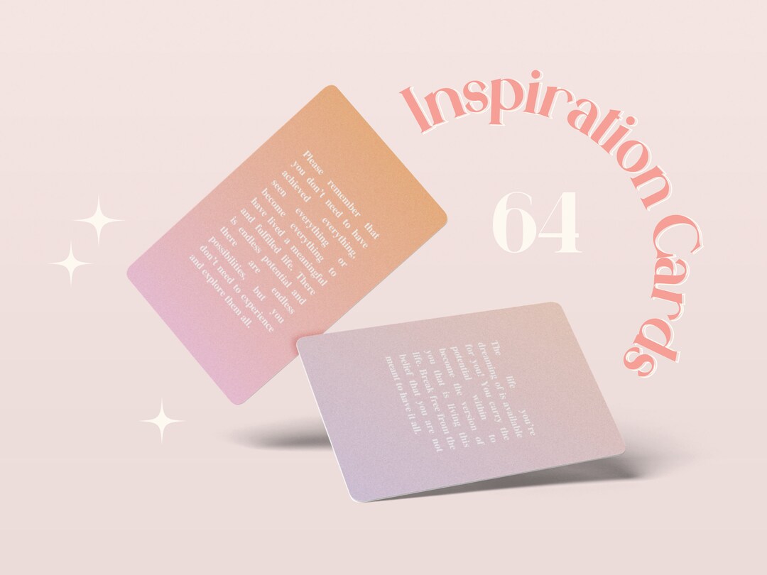 Inspiration Cards Set, Printable Mindfulness Cards, Inspirational ...