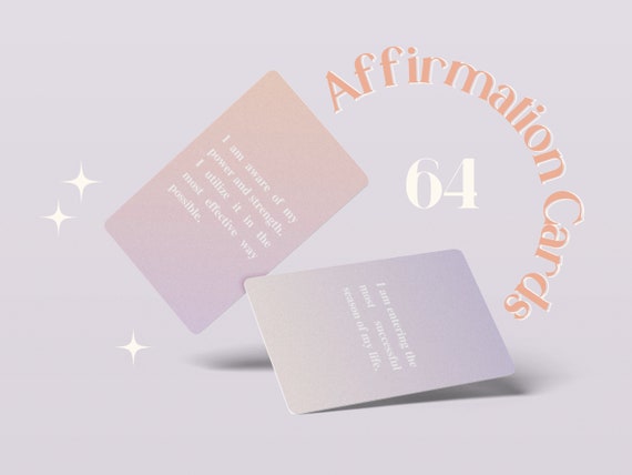 Positive Affirmation Cards Set Printable Mindfulness Cards | Etsy