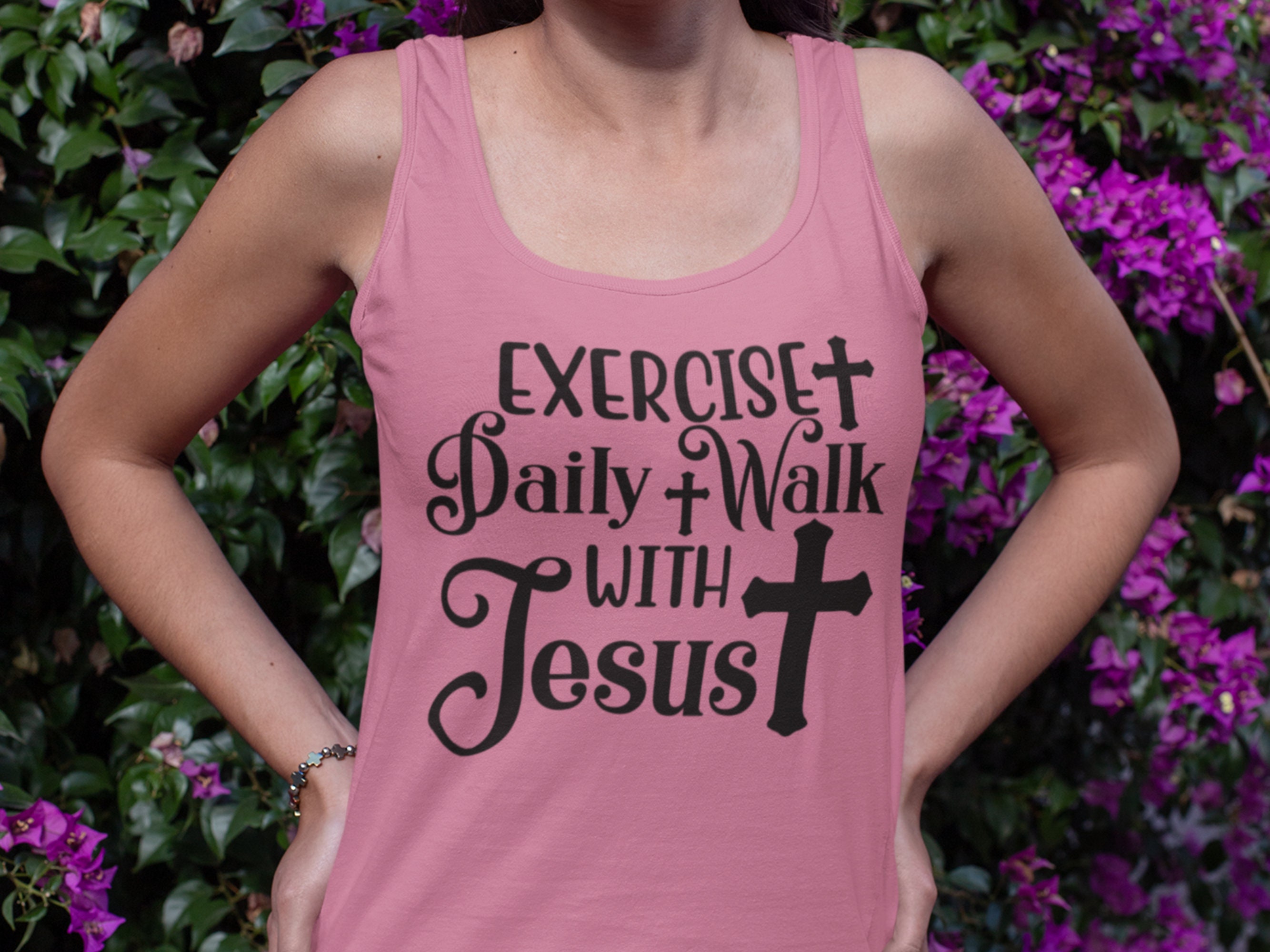 Exercise Daily Walk With Jesus Exercise Tank Christian - Etsy UK
