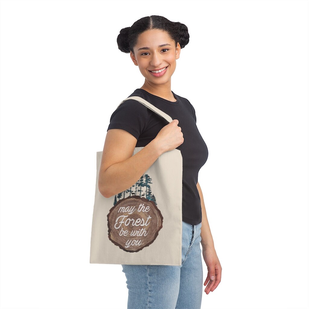 May the Forest Be With You Tote, Pine Tree Graphic Bag, Nature Lover ...