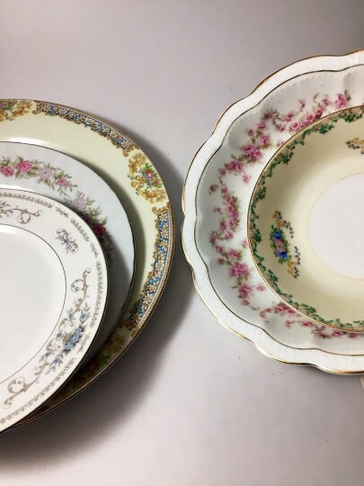 10 5 Pc Place Settings Vintage Mismatched Dinnerware Set - Etsy