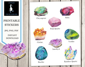 Crystals Printable Stickers - Etsy