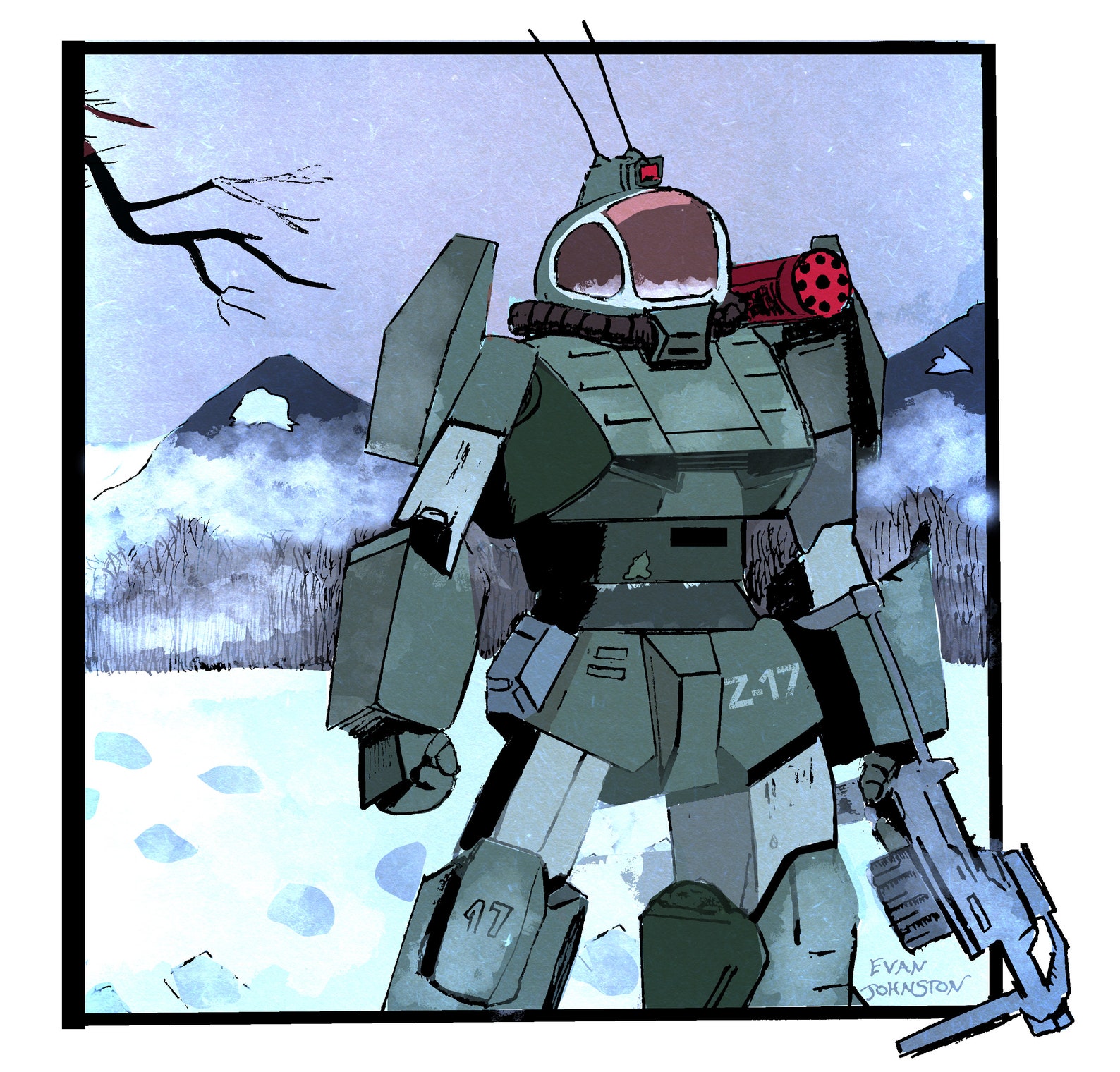 Mech in the Snow - Etsy