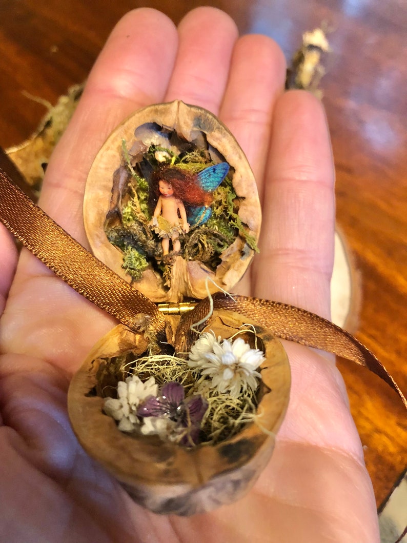 Micro Fairy in Walnut Box Diorama - Etsy