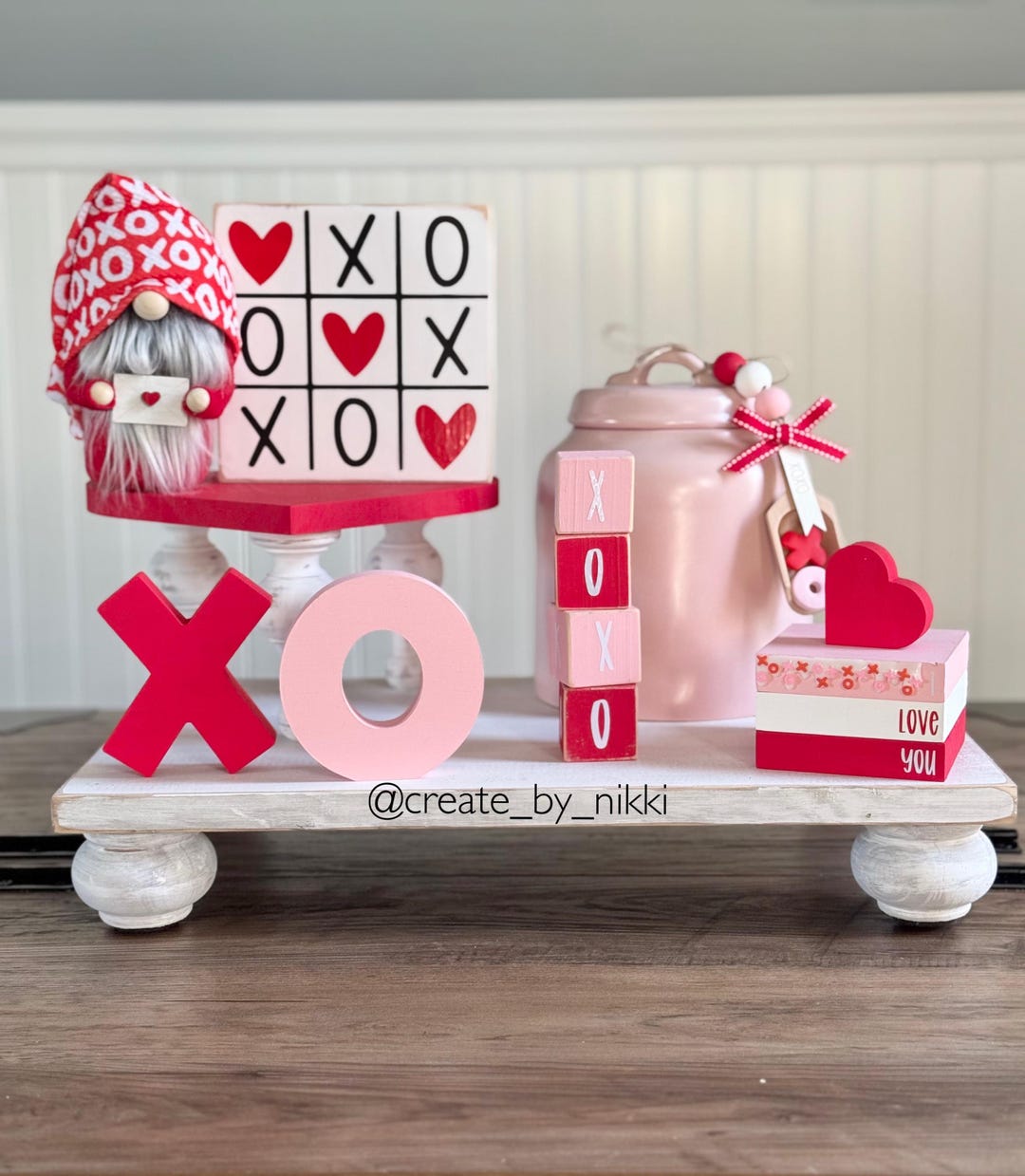 XOXO Valentine's Day Tier Tray Decor: Handmade Farmhouse Display - Etsy