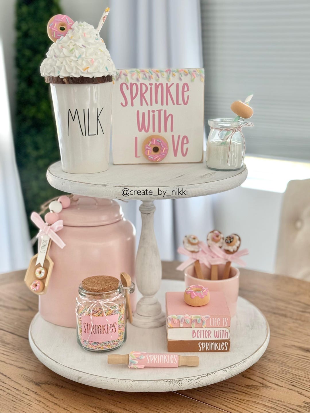 Donut Tier Tray Decor: Handmade Mini Food Props - Etsy