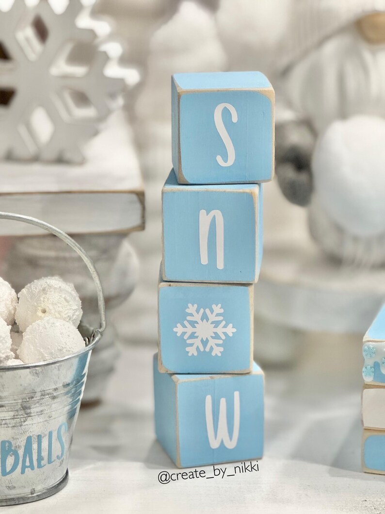 Winter Wonderland Display | Snowballs | Wooden Blocks | Snowflakes ...