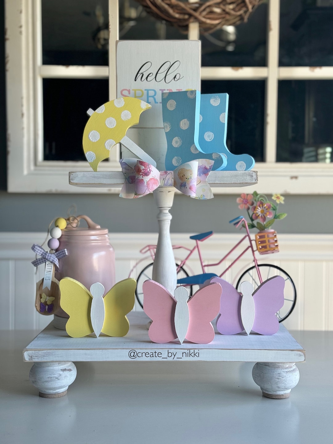 Butterfly Tier Tray Spring Decor April Showers Scoop for Rae Dunn ...