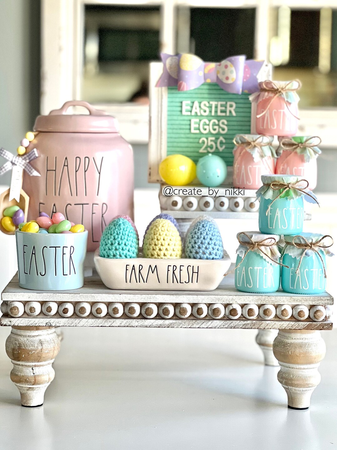 Easter Jar Easter Tier Tray Rae Dunn Display Pastel - Etsy
