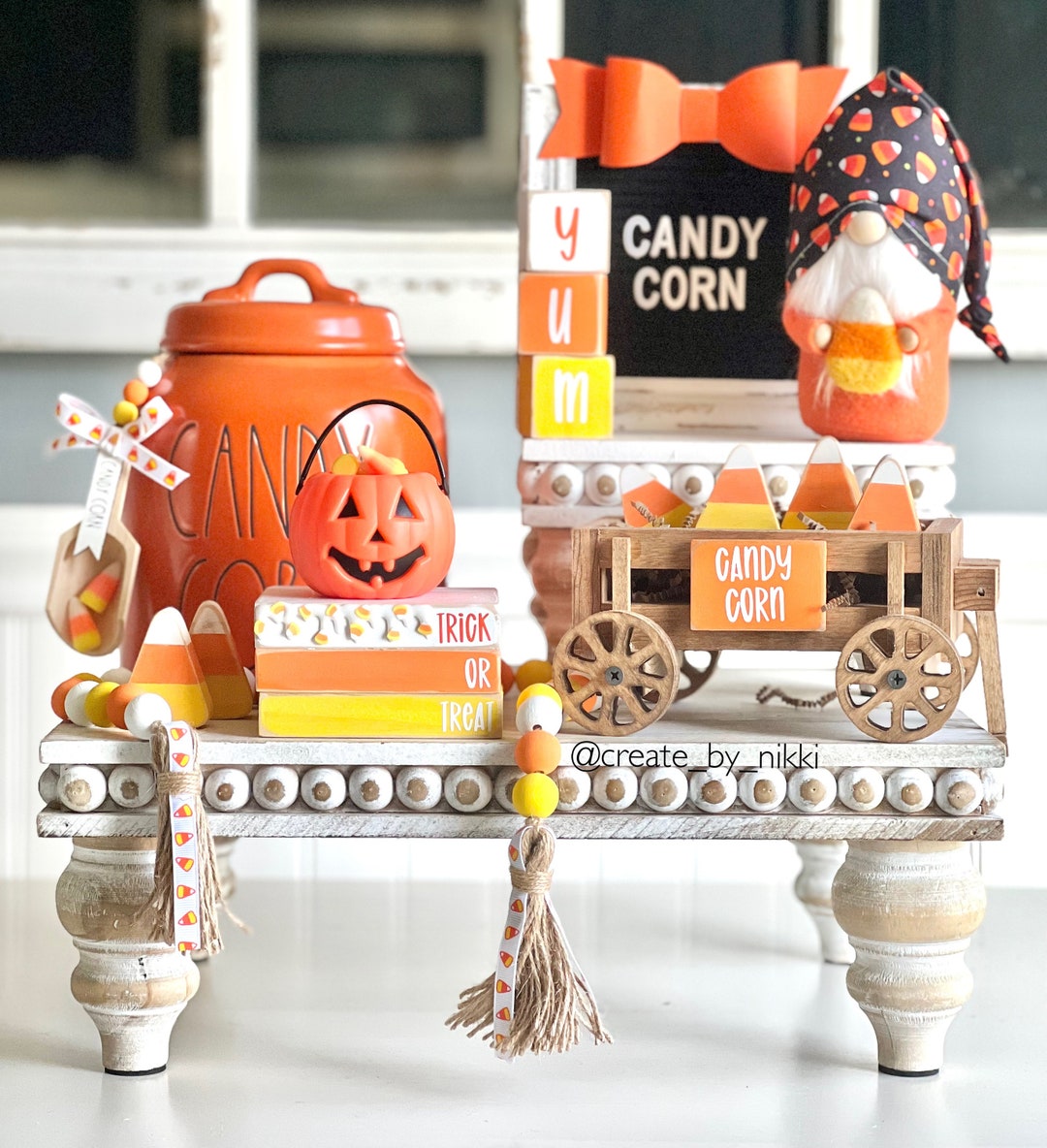 Candy Corn Display | Halloween Tier Tray | Book Stack | Scoop for Rae ...