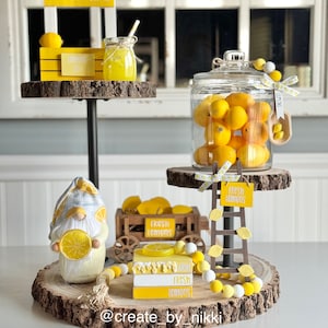 Lemon Tier Tray Summer Display With Lemonade Stand - Etsy