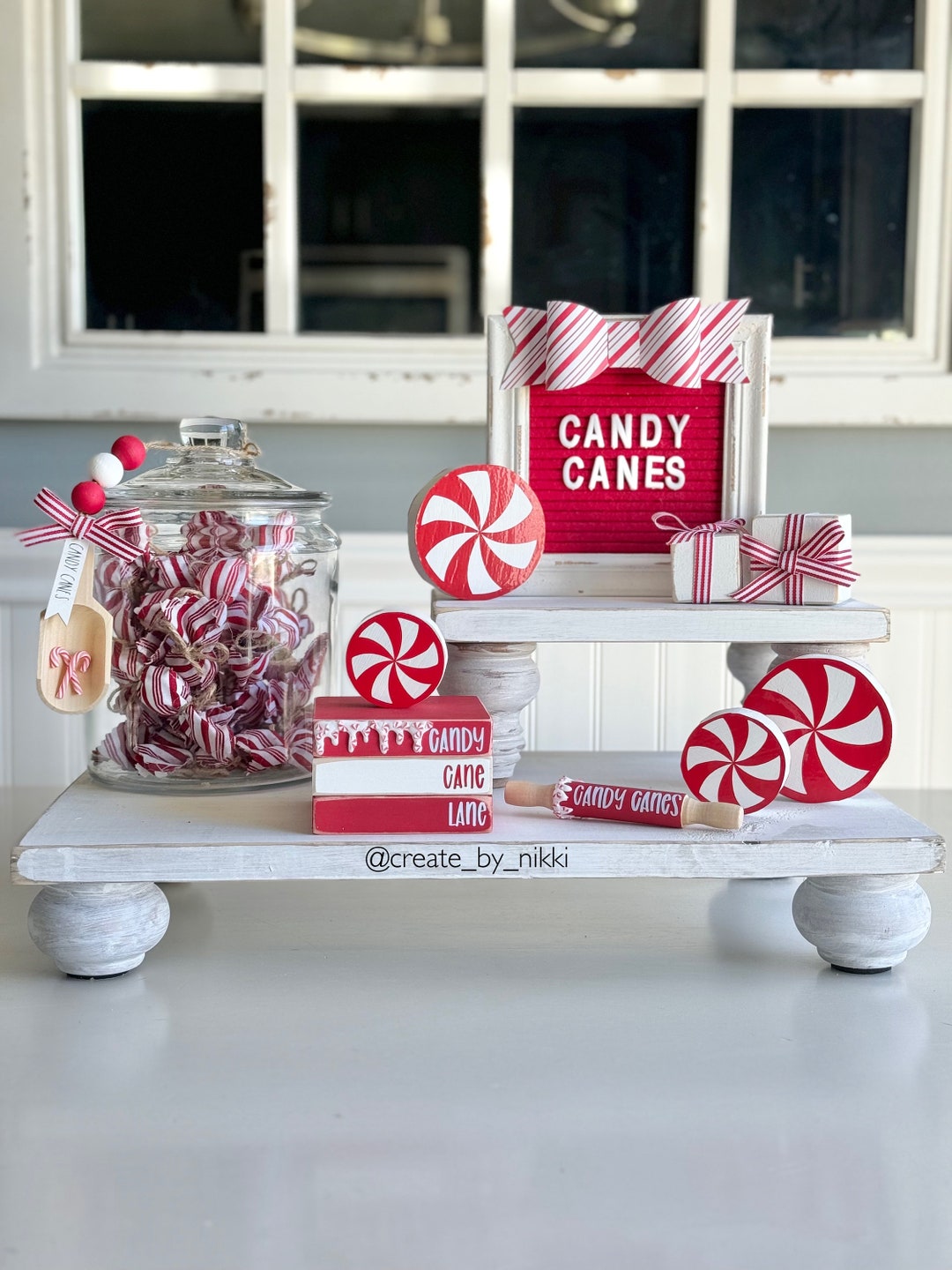 Candy Cane Display | Peppermints | Christmas Tier Tray | Scoop for Rae ...