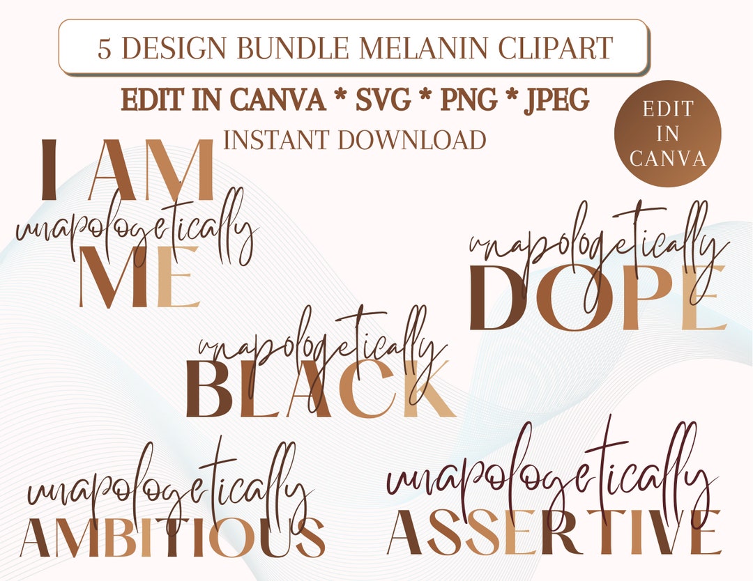 Unapologetically Black Quotes Clipart * Black Phrases * Black History ...