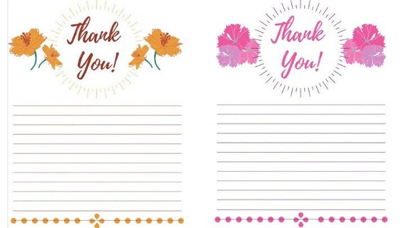 Printable Thank You Notes - Etsy